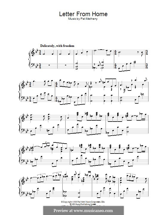 Letter From Home By P Metheny Sheet Music On MusicaNeo letter-from-home-by-p-metheny-sheet-music-on-musicaneo