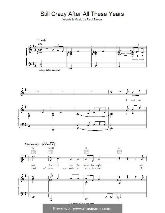 Still Crazy After All These Years by P. Simon - sheet music on MusicaNeo Still Crazy After All These Years by P. Simon - sheet music on MusicaNeo
