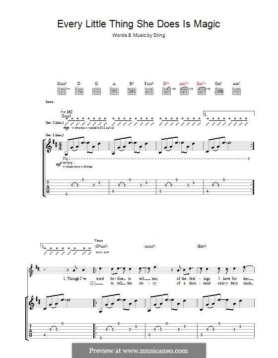 Every Little Thing She Does Is Magic by Sting - sheet music on MusicaNeo Every Little Thing She Does Is Magic by Sting - sheet music on MusicaNeo