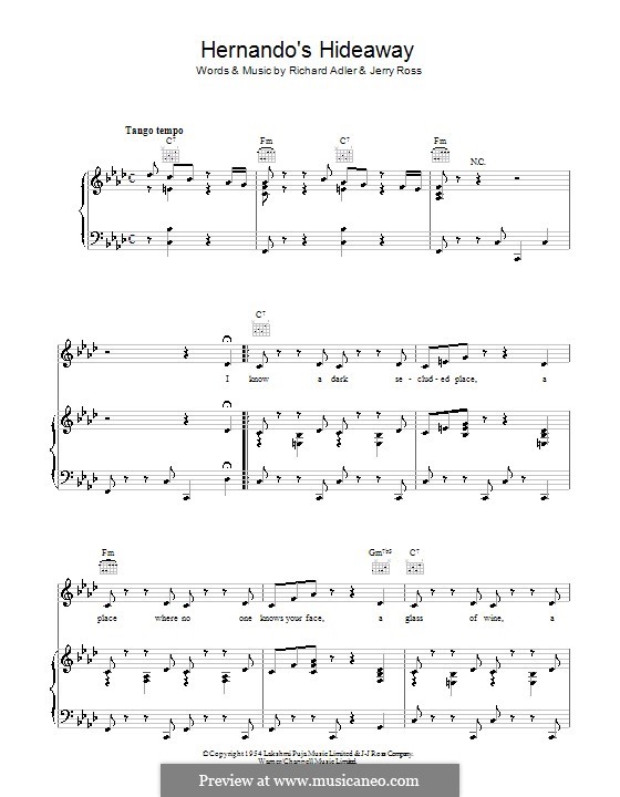 Hernando's Hideaway by J. Ross, R. Adler - sheet music on MusicaNeo Hernando's Hideaway by J. Ross, R. Adler - sheet music on MusicaNeo