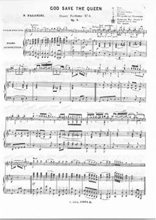 God Save the Queen for Violin and Piano, Op.9 by N. Paganini on MusicaNeo