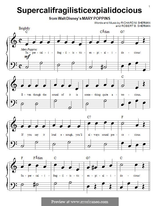 Supercalifragilisticexpialidocious From Mary Poppins By R M Sherman