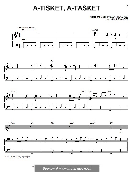 A-Tisket, A-Tasket (Ella Fitzgerald) by V. Alexander on MusicaNeo