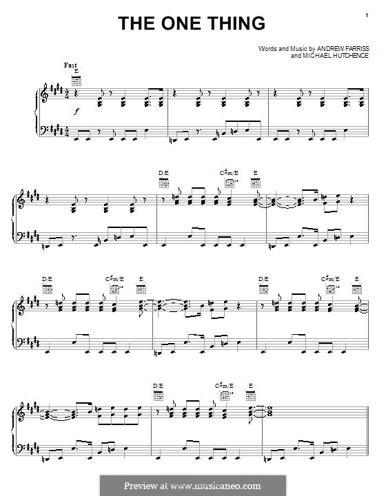 The One Thing (INXS) by A. Farriss, M. Hutchence - sheet music on MusicaNeo