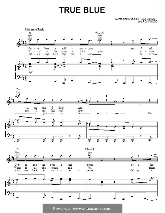 True Blue by R. Wood - sheet music on MusicaNeo