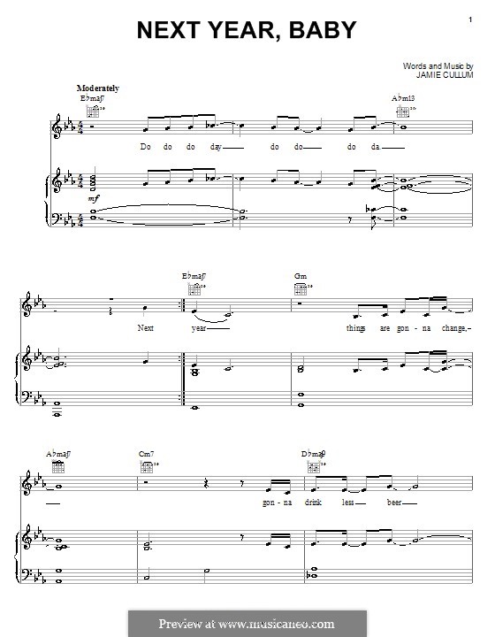 Next Year, Baby by J. Cullum - sheet music on MusicaNeo