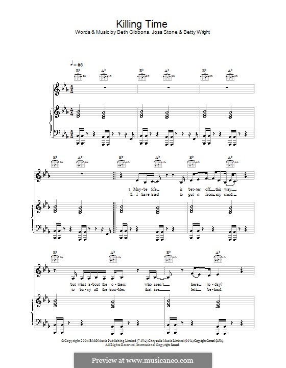 Killing Time by B. Gibbons, B. Wright - sheet music on MusicaNeo