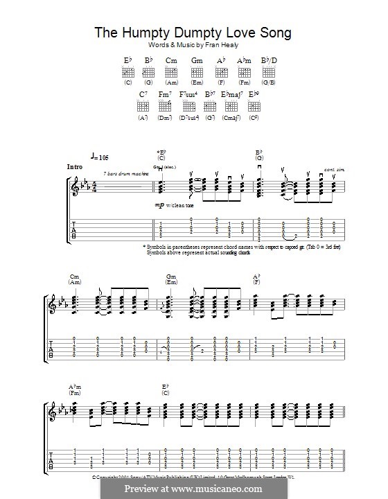 The Humpty Dumpty Love Song (Travis) by F. Healy - sheet music on MusicaNeo
