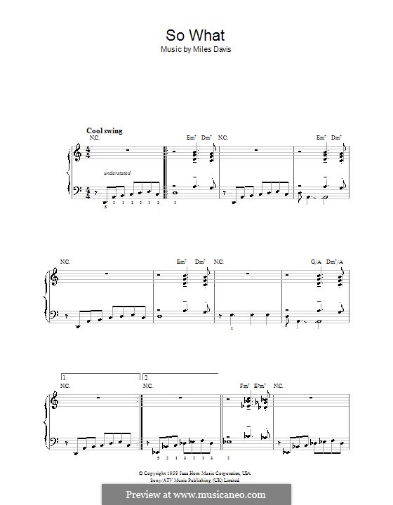 So What by M. Davis - sheet music on MusicaNeo