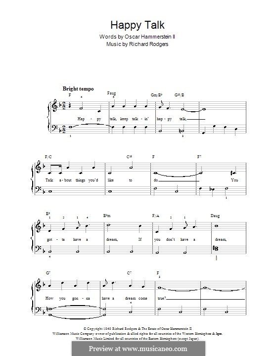 Happy Talk (from South Pacific) by R. Rodgers - sheet music on MusicaNeo