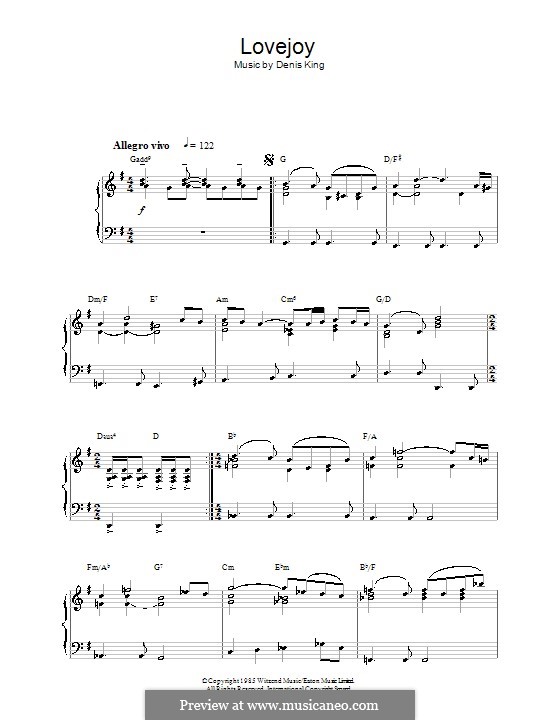 Theme from Lovejoy by D. King - sheet music on MusicaNeo