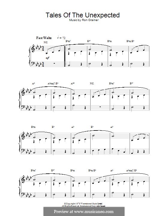 Theme from Tales of the Unexpected by R. Grainer - sheet music on MusicaNeo