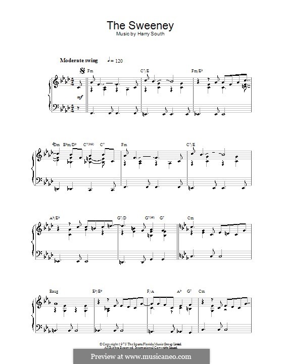 Theme from The Sweeney by H. South - sheet music on MusicaNeo