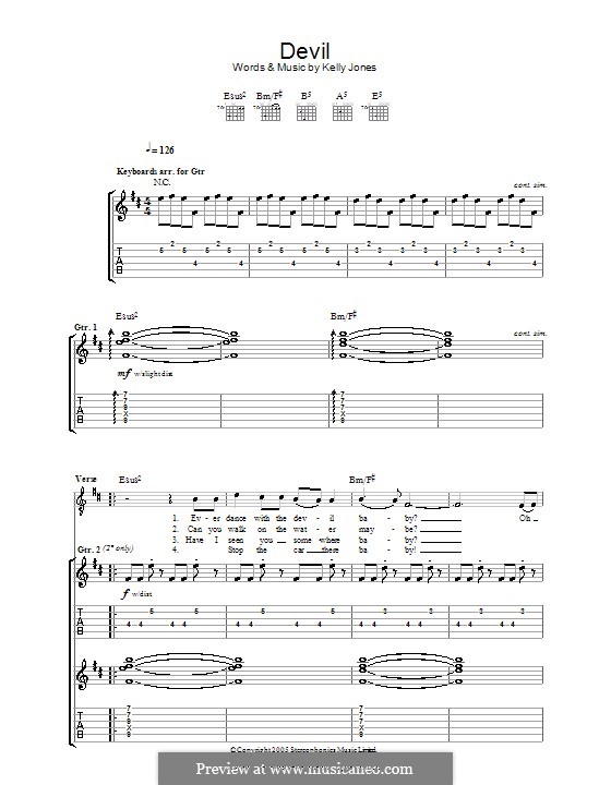 Devil (Stereophonics) by K. Jones - sheet music on MusicaNeo