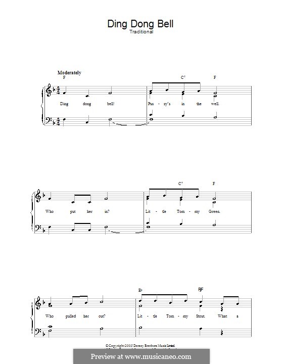 Ding Dong Bell by folklore - sheet music on MusicaNeo