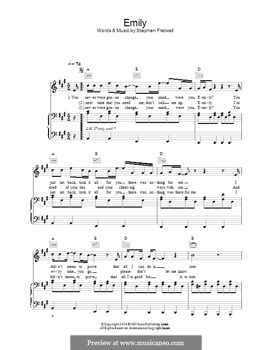 Emily by S. Fretwell - sheet music on MusicaNeo
