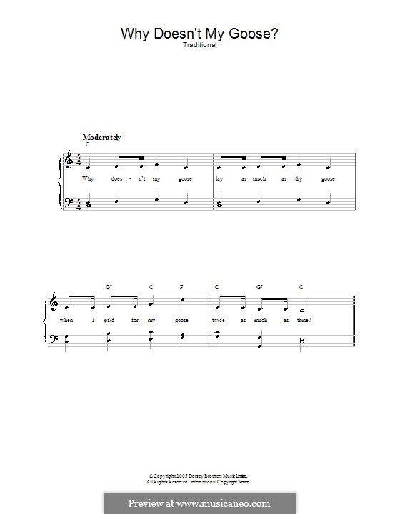 Why Doesn't My Goose by folklore - sheet music on MusicaNeo