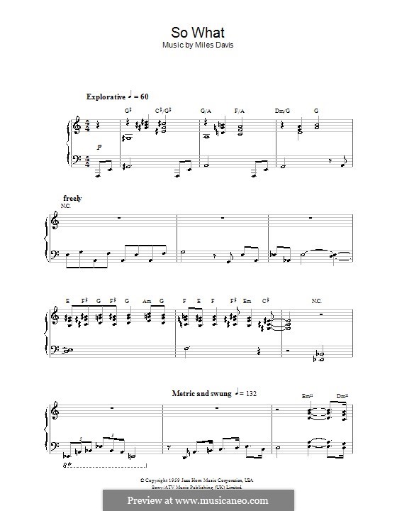 So What by M. Davis - sheet music on MusicaNeo