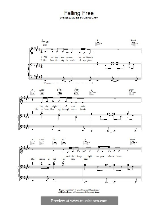 Falling Free by D. Gray - sheet music on MusicaNeo