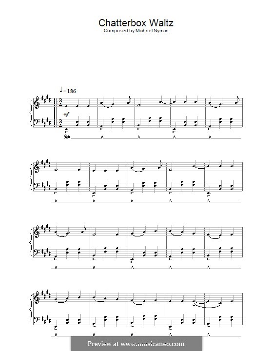 Chatterbox Waltz (from The Diary of Anne Frank) by M. Nyman on MusicaNeo