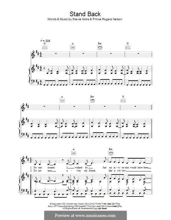 Stand Back by Prince - sheet music on MusicaNeo
