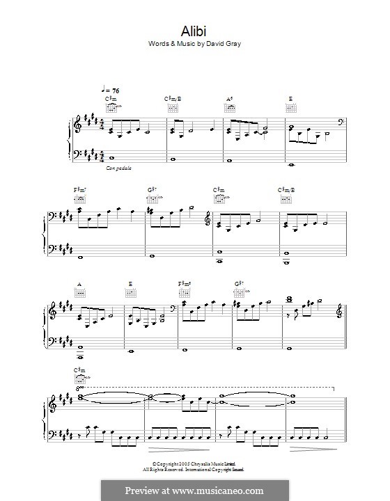 Alibi by D. Gray - sheet music on MusicaNeo