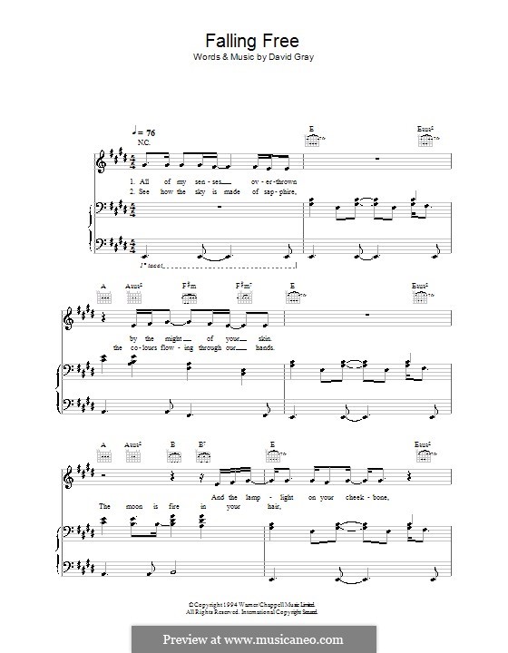 Falling Free by D. Gray - sheet music on MusicaNeo