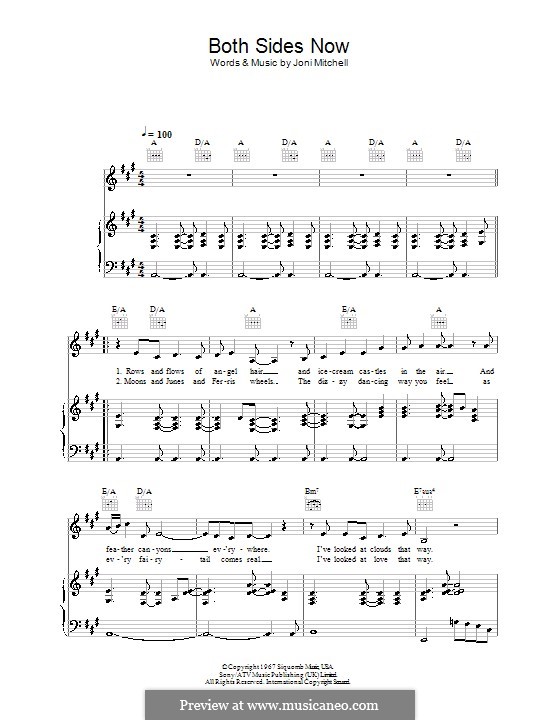 Both Sides Now by J. Mitchell - sheet music on MusicaNeo