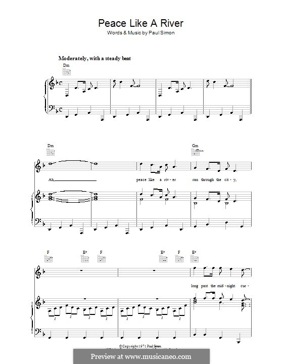 Peace Like a River by P. Simon - sheet music on MusicaNeo
