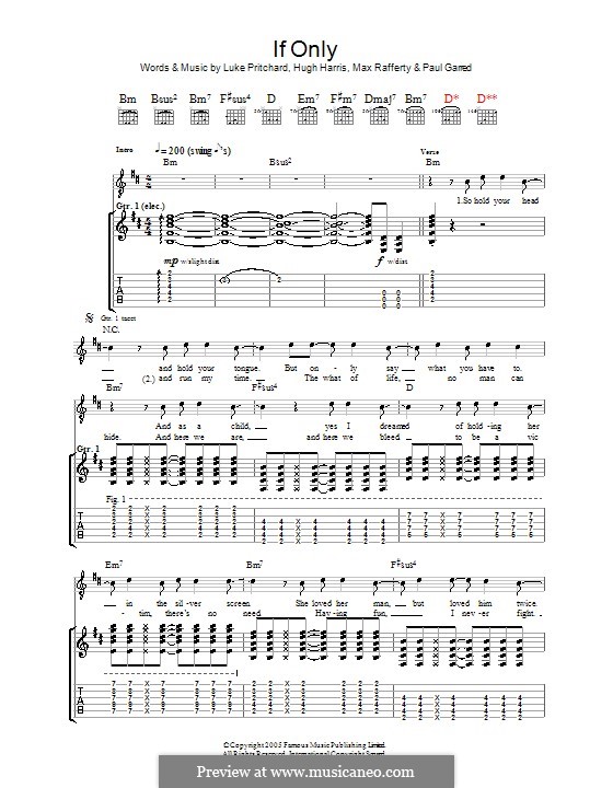 If Only (The Kooks) by H. Harris, L. Pritchard, M. Rafferty, P. Garred ...