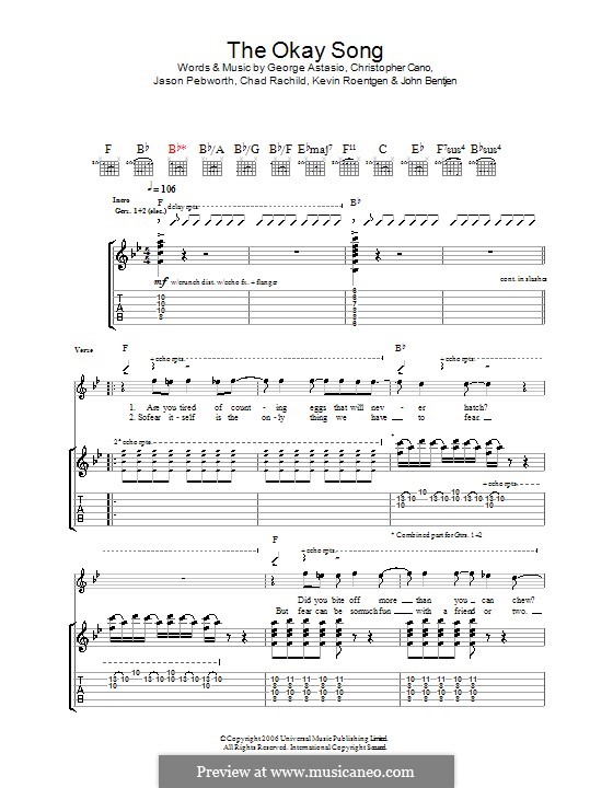 The Okay Song (Orson) by C. Rachild, C. Cano, G. Astasio, J. Pebworth ...