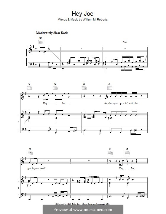 Hey Joe by B. Roberts - sheet music on MusicaNeo