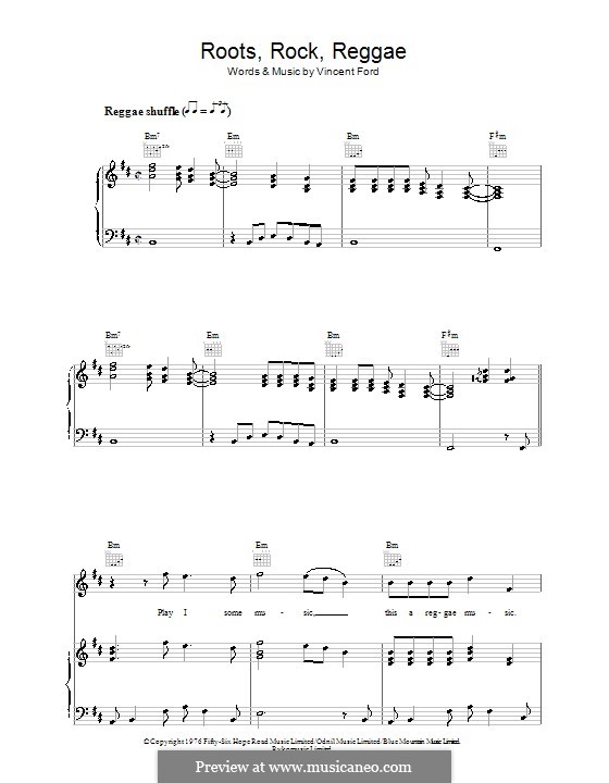 Roots, Rock, Reggae (Bob Marley) by V. Ford - sheet music on MusicaNeo