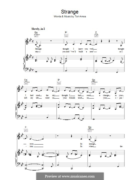 Strange by T. Amos - sheet music on MusicaNeo