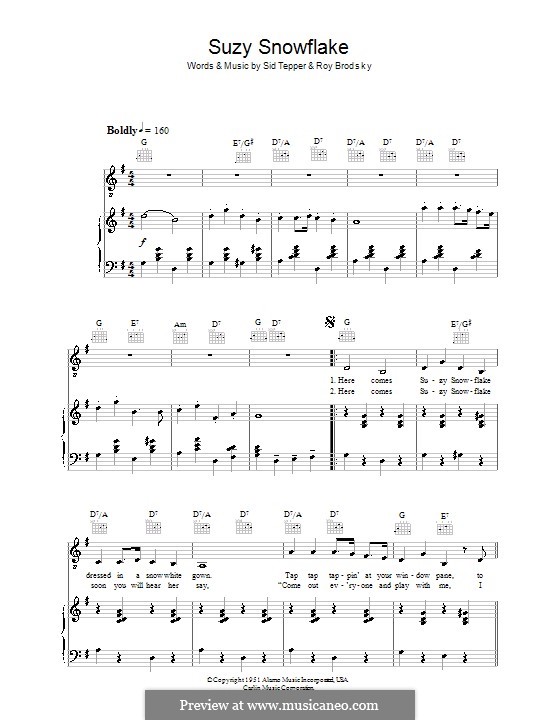 Suzy Snowflake (Rosemary Clooney) by R.C. Bennett, S. Tepper on MusicaNeo