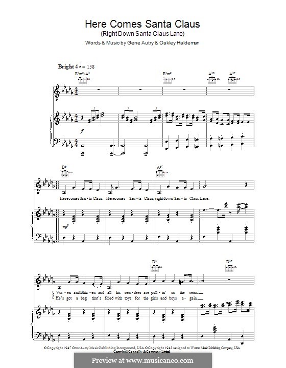 Vocal version (Here Comes Santa Claus (Right Down Santa Claus Lane)) by ...