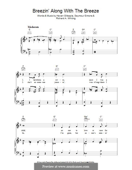 Breezin' Along with the Breeze by H. Gillespie, R.A. Whiting, S. Simons ...
