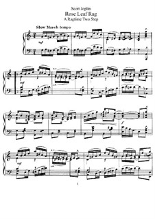 Rose Leaf Rag by S. Joplin - sheet music on MusicaNeo