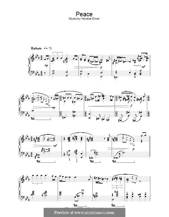 Peace by H. Silver - sheet music on MusicaNeo