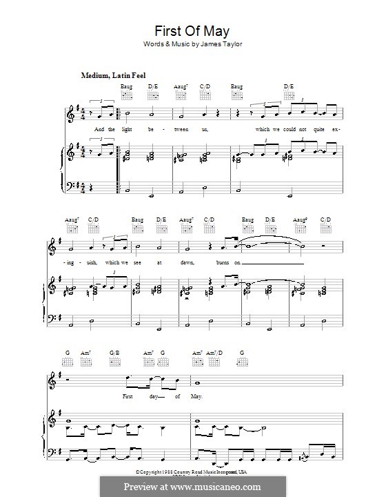 First of May by J. Taylor - sheet music on MusicaNeo