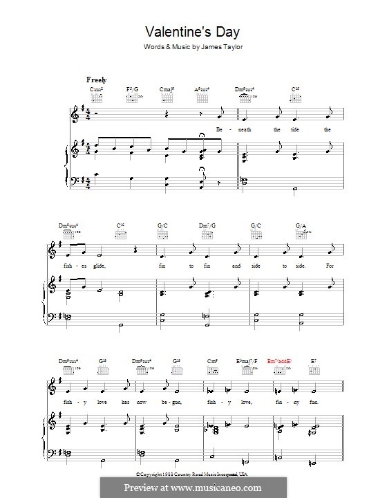 Valentine's Day by J. Taylor - sheet music on MusicaNeo