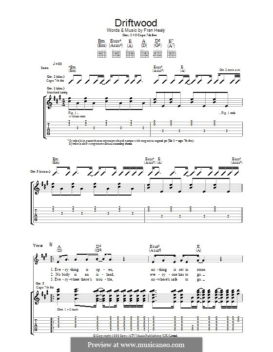Driftwood (Travis) by F. Healy - sheet music on MusicaNeo