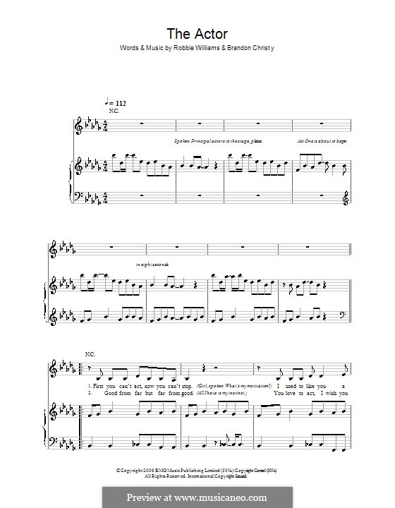 The Actor by B. Christy - sheet music on MusicaNeo