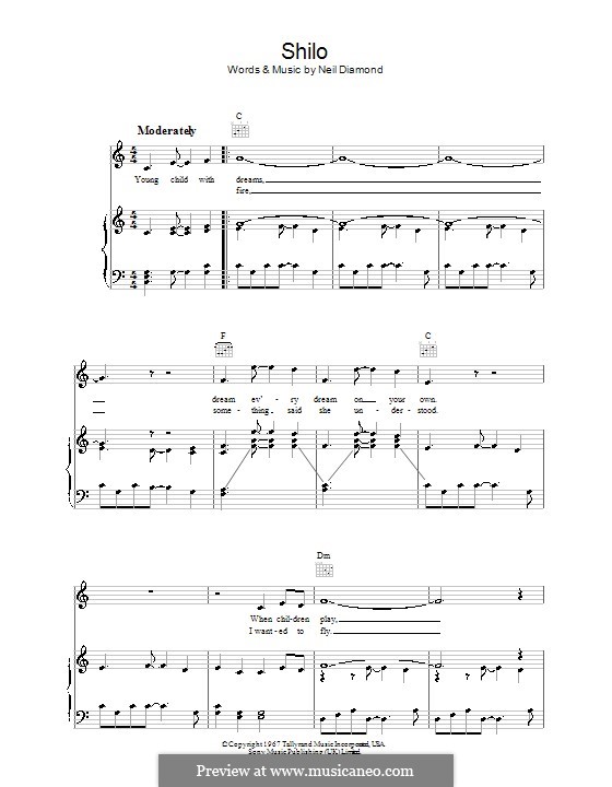Shilo by N. Diamond - sheet music on MusicaNeo