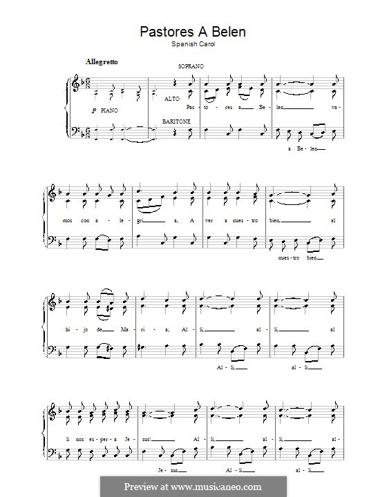 Pastores a Belen by folklore - sheet music on MusicaNeo