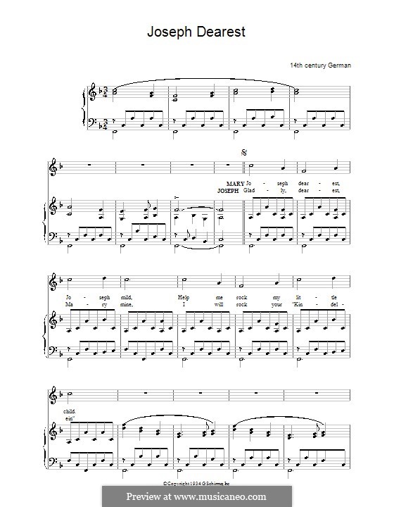 Joseph Dearest, Joseph Mine by folklore - sheet music on MusicaNeo