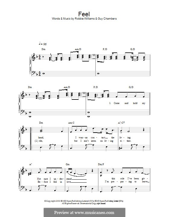 Feel by G. Chambers, R. Williams - sheet music on MusicaNeo