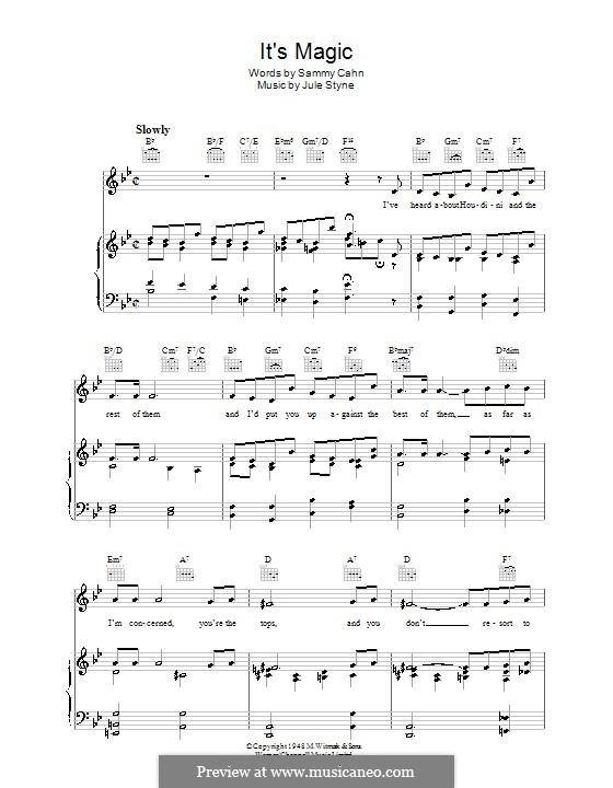 It's Magic by J. Styne - sheet music on MusicaNeo