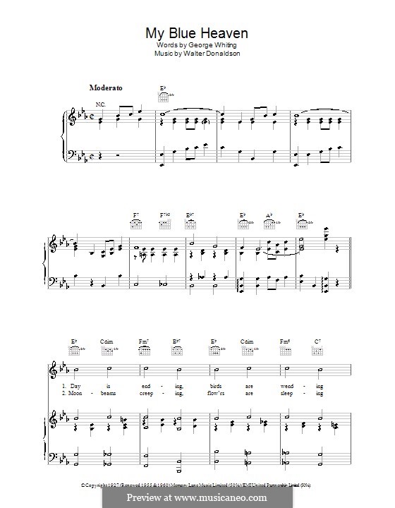 My Blue Heaven by W. Donaldson - sheet music on MusicaNeo