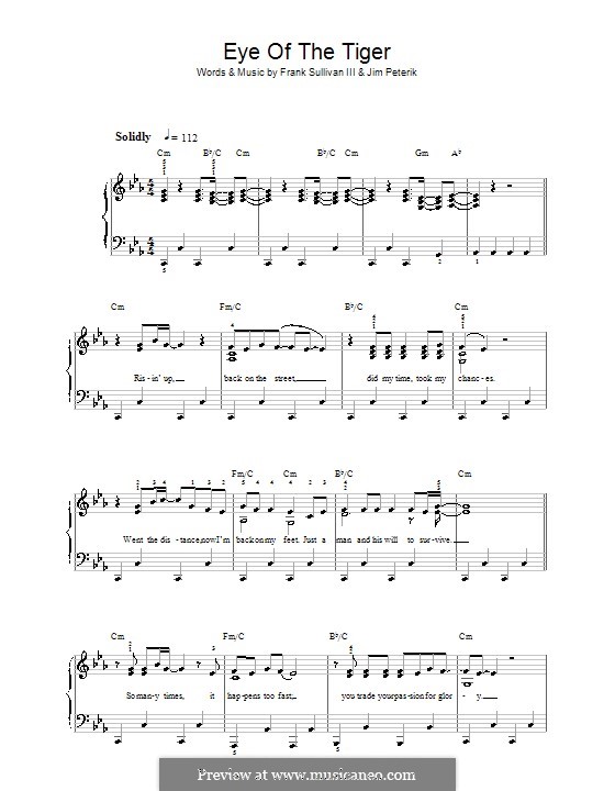 Eye of the Tiger (Survivor) by F.M. Sullivan III, J.M. Peterik on MusicaNeo